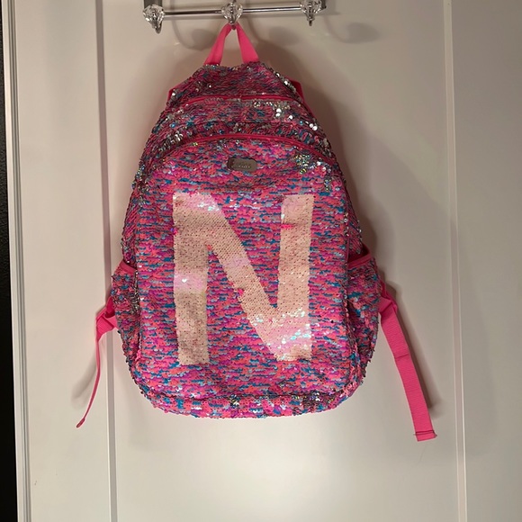 Justice | Accessories | Pink Sequin Letter Initial N Backpack From Justice | Poshmark